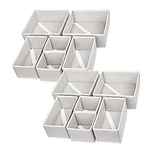 Vtopmart 12Pack Drawer Organizer for Clothes, Underwear Drawer Organizer Bins, Foldable Fabric Closet Storage Organizers, Dresser Drawer Dividers for Baby Clothing, Bra, Socks, Ties, Scarf