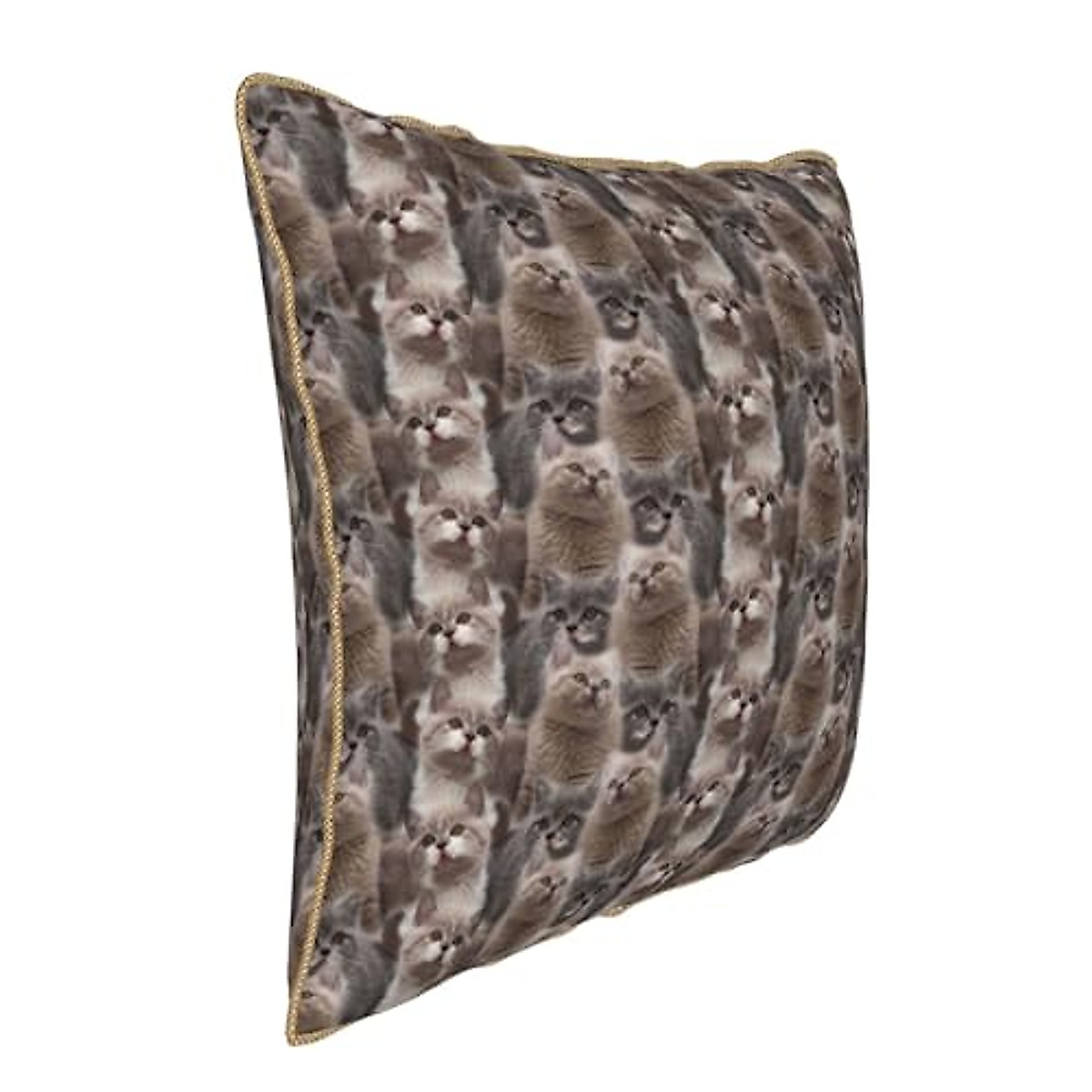 Augenstern Zippered Pillow Protectors Cover Case Camo-Kitty-Cute-Shorthair-Cat Decorative Throw Pillow Cover Square Cushion Case 20"X20"