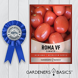 Roma VF Tomato Seeds for Planting Heirloom Non-GMO Seeds for Home Garden Vegetables Makes a Great Gift for Gardening by Gardeners Basics