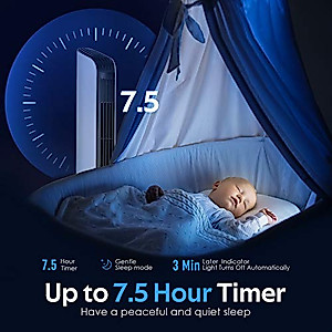 Bladeless Tower Fan - 43" Standing Cooling Oscillating Floor Fan w/ Remote, 3 Speeds & 3 Modes, 7.5H Timer, Quite Electric White Air Circulator Fan for Bedroom, Living Room, Office, Home, Indoor use