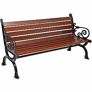 Garden Benches , Patio Bench Park Bench Outdoor Conversation Couch, Outdoor Solid Wood Garden Bench, Anti- Corrosion Wood Cast Iron Frame Park Bench, Outdoor Porch Decorative Terrace Bench (Size : 120