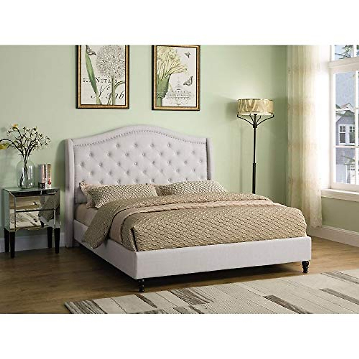 Best Master Furniture Myrick Tufted Velvet Platform California King Bed in Black