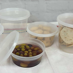Basidi [240 sets Deli Containers with Lids, Recyclable Polypropylene, Microwavable, Heat Resistant (8, Ounces)