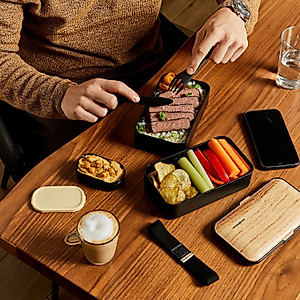 Premium Bento Lunch Box in 8 Modern Colors-Multipack, 2x2 Leak-proof Compartments, Includes Sauce Container, Divider, Cutlery & Chopsticks, 40oz Japanese Bento Box for Adults & Kids, Microwave-safe