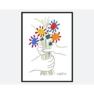 Wall Art Print Picasso Print, Picasso Bouquet of Peace Art Print, Picasso Poster, Pablo Picasso Flowers Lithograph, Vintage Poster, Exhibition Poster #PP31 11x17 Inches