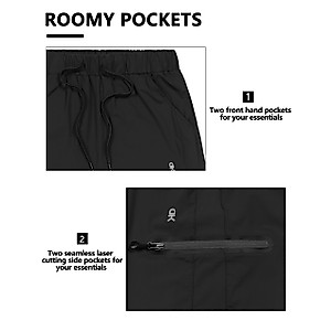 Little Donkey Andy Men’s Ultra-Stretch Quick Dry Lightweight Bermuda Shorts Drawstring Zipper Pocket Hiking Travel Golf Black XL