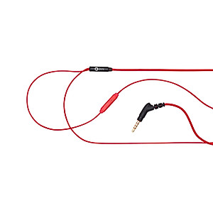 Onyx Noise Cancelling in-Ear Wired Headphones with Mic, 3.5mm Plug Compatible with iPhones, iPads, Android Phones, Computers & Laptops (Red)