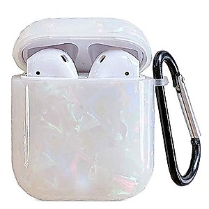 J.west 2019 Newest AirPods Case, Macaron Color Cute Sparkle Glitter Pretty Design Bling AirPods Soft TPU Protective Case Accessories Kit Compatiable with Apple AirPods 1st/2nd Charging Case Colorful