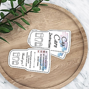 KIUKIUO 240 PCS Tumbler Care Instructions Cards Packaging Customer Direction Card for Tumbler, Cup, Mug Small Business Online Shop Owner 3.5 x 2 Inch (cup shape)