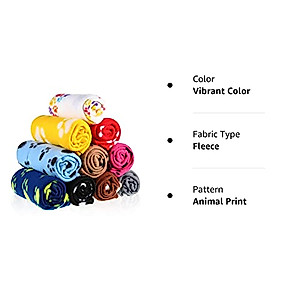 10 Pieces Pet Blankets with Paw Print Dog Cat Soft Fleece Blankets Sleep Mat Pad Bed Cover for Kitten Puppy and Other Small Animals, 24 x 28 Inch (Vibrant Color)