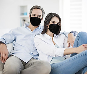 ChiSip Kn95 Face Masks 50 pack, Individually Wrapped Cup Dust Safety Masks 5 Layer Protection Mask for Adult, Men, Women, Indoor, Outdoor Use, Black