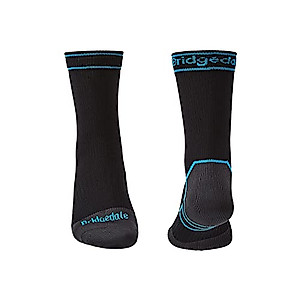 Bridgedale Standard Mens and Hiking-Socks, Black/Blue, Small