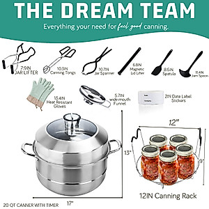 Vigamimn Canning Pot-Canning supplies starter kit, Stainless Steel Canning Tool Kit, Water bath canner with rack for canning