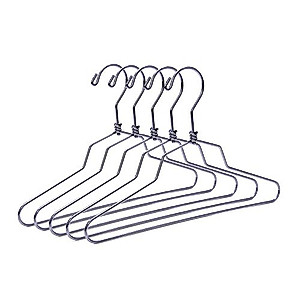 10 Quality Metal Children Hangers, Swivel Hook, Stainless Steel Heavy Duty Wire Clothes Hangers (10, Kids - 12" inch)