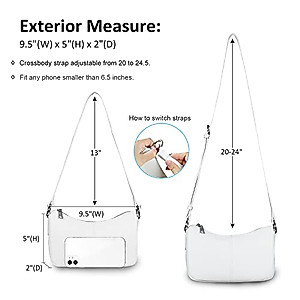 befen White Purse Small Clutch Shoulder Bags Crossbody Handbags for Women