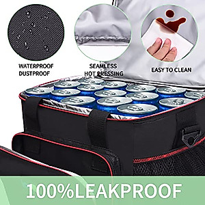 iceMi Insulated Lunch Bag for Women and Men, Soft Sided Portable Cooler Tote Bag for Office Picnic Beach Lunch Beach BBQ Party, (24L) Black