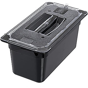 Carlisle FoodService Products Storplus Food Storage Container Food Pan, Chafing Pan for Catering, Buffets, Restaurants, Polycarbonate (Pc), 1/3 Size 6 Inches Deep, Black, (Pack of 6)