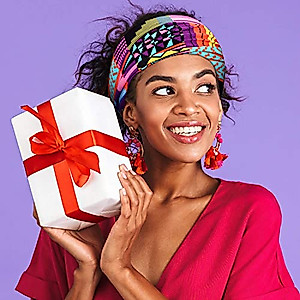 SATINIOR 6 Pieces African Headband Boho Print Headband Yoga Sports Workout Hairband Elastic Twisted Knot Turban Headwrap for Women Girls Hair Accessories (Bohemia Prints)