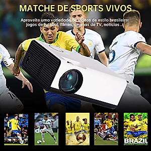 DREAMOSA Projector with IPTV Apps Preinstalled, 10000+ Global Live Videos, 5500 Lumens 1080P HD Protable Home Theater Support 150’’ Screen, Android 9.0 OS Builtin 2.4G/5G Dual WiFi and Bluetooth 4.1