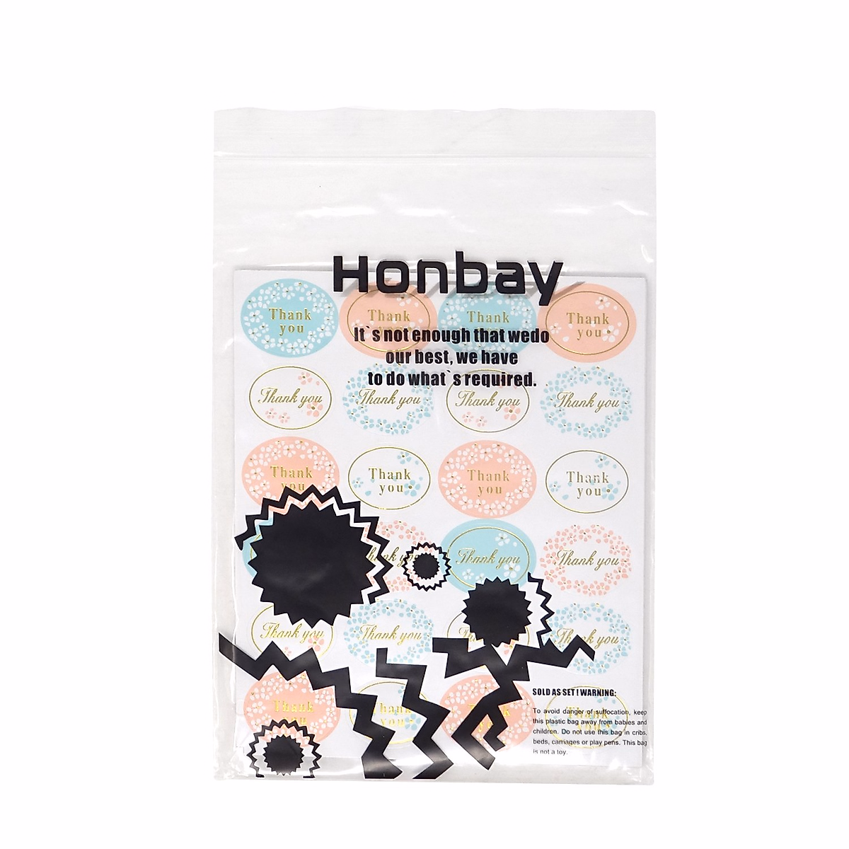 Honbay 20 Sheets 480pcs Spring Floral Sticker Labels Oval Shape Thank You Sticker Self-Adhesive Seal Sticker Decorative Sticker for Wedding, Scrapbooking, Cookies Packaging, Gift Wrap, Envelopes Seal