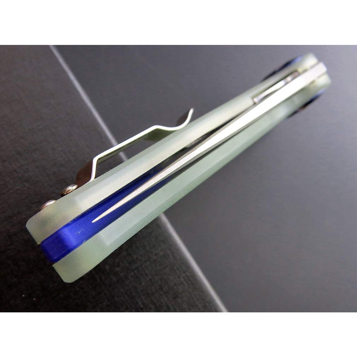 Eafengrow EF76 Ball Bearing Folding Knife for Camping EDC Pocket Knife with G10 Handle & D2 Stone-washed Blade Hunting Outdoor Tool (EF76-jade)