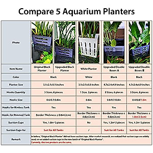 spansee Upgraded Hanging Aquarium Plant Holder, Aquatic Plant Pot with Hole, Aquarium Planter Cups for Emersed Plants, Aquascape Decorations for Fish Tank Living Fish Shrimp