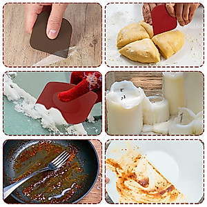 4 Pcs Pan Scraper Tool, Plastic Scraper Tool, Kitchen Pot Food Scraper Non-Scratch Scraper, Multifunctional Scraper Tool for Kitchen for Cleaning Grease Burnt Food