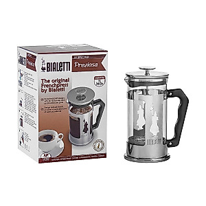 Bialetti French Press Coffee Maker, 8 Cup, Preziosa Stainless Steel