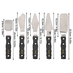 5 Pcs Palette Knives, Durable Stainless Steel Palette Knives Spatula Easy Using Oil Acrylic Paint Artist Knife with Non Slip Wood Handle for Student Adults