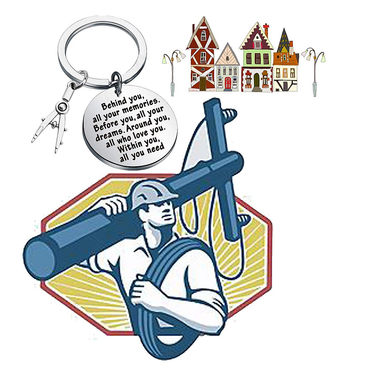 FEELMEM Architect Keychain Architecture Gift Architect Gift Behind You All Your Memories Before You All Your Dreams Architecture Student Gift Architecture Graduation Gift (Architect Keychain)