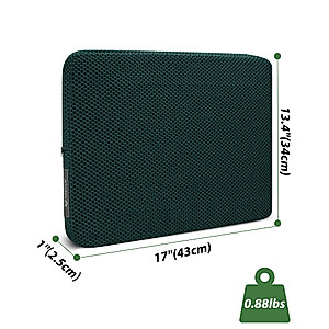 AOSYCO 4D Airflow Seat Cushion, Long Sitting Office Chair Pad, Pressure Relief Cushion Butt Lumbar Back Support, Extremely Easy Cleaning for Wheelchairs, Outdoor Patio with Covers, 1in (Height)