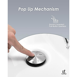 Vessel Sink Drain Brushed Nickel,Bathroom Pop up Drain with Anti-Clogging Drain Strainer,Sink Drain Assembly with Overflow,Fits Standard American Drai