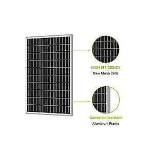 Newpowa 75W(Watt) Solar Panel Monocrystalline12V High Efficiency PV Module High-Efficiency Battery Maintainer Power for Battery Charging of Boat RV Camper SUV and Other Off-Grid Applications