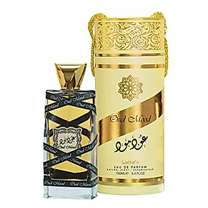 Lattafa Perfumes Oud Mood EDP - 100 ML (3.4 oz) I Pleasant Sweetness I Floral,Woody and Spicy notes I Main accords: woody,amber,warm,floral,sweet,musky,balsamic I Suitable for any Occasion I by Lattafa