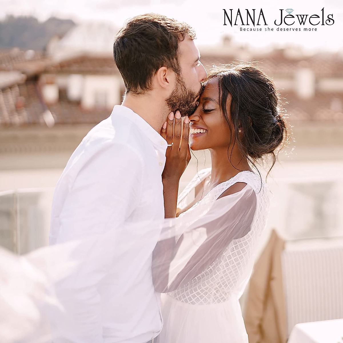 NANA Jewels Round 3.00ct Simulated Diamond Zirconia Engagement Ring Round Cut Solitaire in Silver with 7 Size