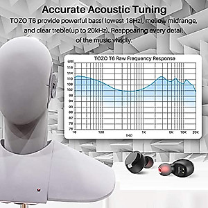 TOZO W1 Wireless Charger Black & T6 Wireless Earbuds Black