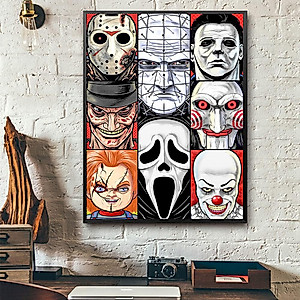 WIGOR 5D Diamond Painting Kits for Adults Halloween Diamond Arts Horror Diamond Painting DIY Full Round Drill for Home Wall Decor and Adults Kids Holiday Gift 12X6inch