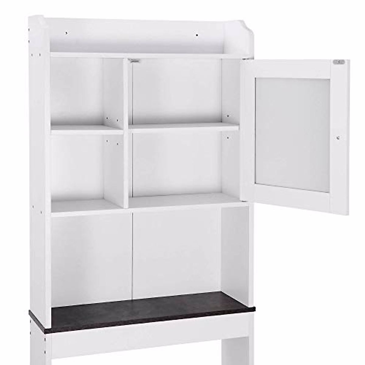 ZENY Over The Toilet Storage Organizer and Freestanding Cabinet with Adjustable Shelf & Storage Rack, Bathroom Space Saver Toilet Storage Cabinet, White