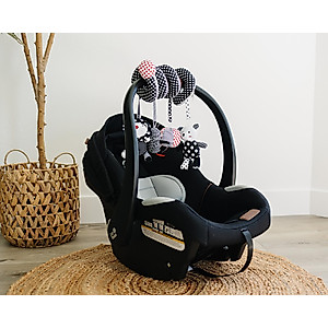 Genius Baby Toys Car Seat Toys for Infants - High Contrast Colors That Baby Sees Best - Easy to Attach - Car Seat Toy to Entertain Baby During Car Rides - Includes 4 Removable Toys on Spiral