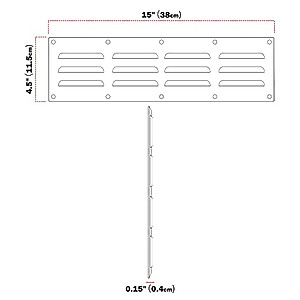 Stanbroil Stainless Steel Venting Panel for Grill Accessory, 15" by 4-1/2"