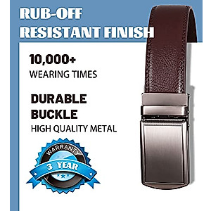 Truyis Gurzita Ratchet Belt for Men Women 2 Pack,1 3/8" Leather Ratchet Belt,Adjustable Slide Click Belt in Gift Set Box1