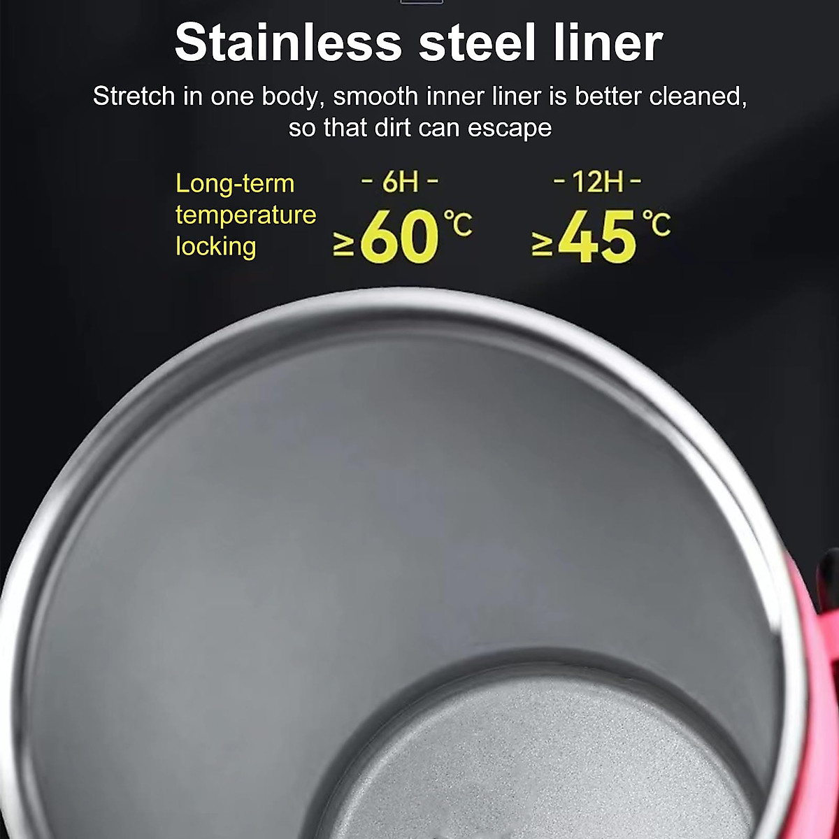 cdar Stainless Steel Coffee Cup 710ml Double-layer Insulated Coffee Mug Tumbler Travel Flask Hot Cold Water Bottle Car Vacuum Flask Black