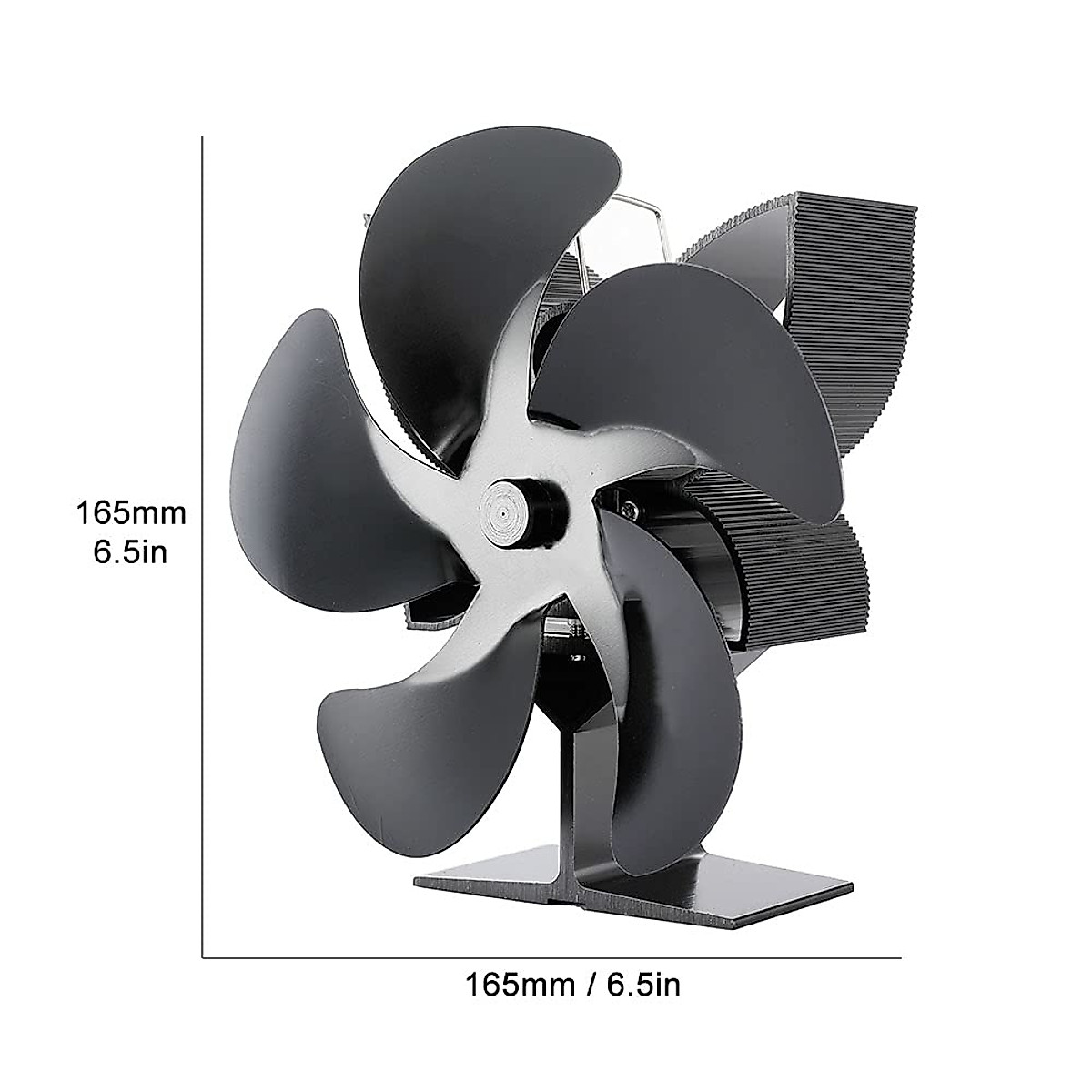 Saycker 5-Blade Fire Fans Heat Powered Stove Fan for Fireplace Wood/Log Burner/Fireplace Increased Efficiency(Black)