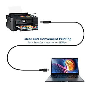 USB C Printer Cable 3.3Ft, Type C to USB B Printer Scanner Cable Compatible with MacBook Pro, HP, Dell, Epson, Canon, Brother, Samsung Printers