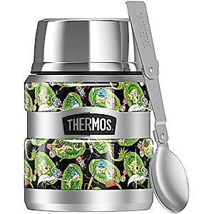 THERMOS Rick and Morty Portal Mayhem STAINLESS KING Stainless Steel Food Jar with Folding Spoon, Vacuum insulated & Double Wall, 16oz