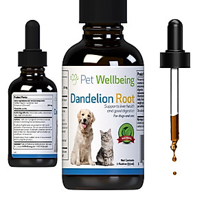 Pet Wellbeing Dandelion Root for Cats - Liver & Heart Health, Digestive Function, Blood Sugar Support, Certified Organic - Veterinarian-Formulated Herbal Supplement 2 oz (59 ml)
