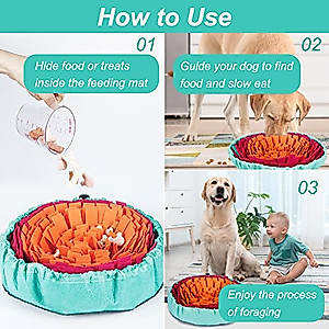Vivifying Snuffle Mat, Interactive Sniff Mat for Dogs Slow Eating and Keep Busy, Adjustable Dog Digging Toys Encourages Natural Foraging Skills and Mental Stimulation