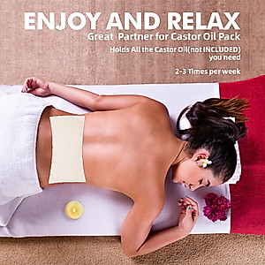 Organic Cotton Flannel Unbleached Wool for Castor Oil Pack - 2Pcs Set | Mess-Free & Reusable | Soothing Heat Compress for Liver, Abdomen & Joints | Highly Absorbent for a Nightgown-Like Comfort