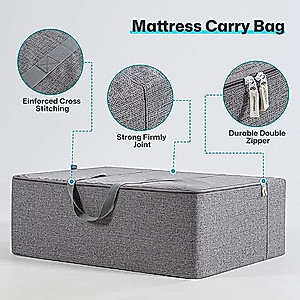 Folding Mattress Storage Bag - Trifold Memory Foam Mattress Carry Case, Portable Mattress Sofa Bed Carrying Box for 4" Full & Queen Size Foldable Floor Mattress, 60"x27.5"x13"
