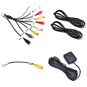 for Android Car Radio Stereo Power Cable RCA Video Audio CAM in Adapter USB Cables GPS Antenna Aftermarket Android Radio Accessory Harness Kit Set 16pin Test Power on Cable